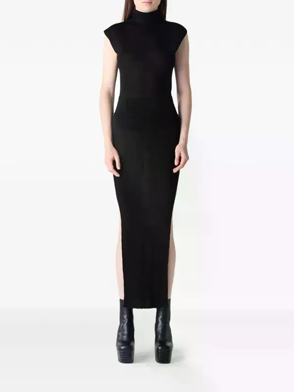 Rick Owens Ribbed Knit Side-slit Skirt