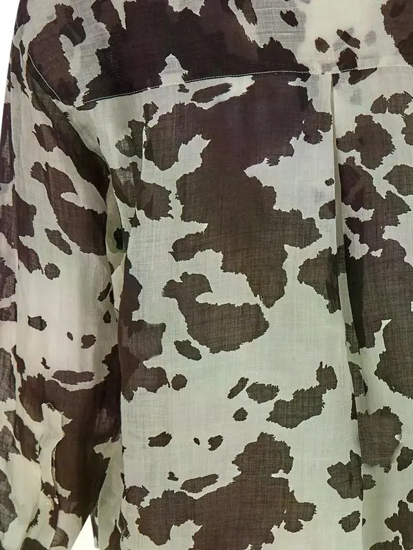 MC2 SAINT BARTH Cristal Cow-print Ramie Shirt