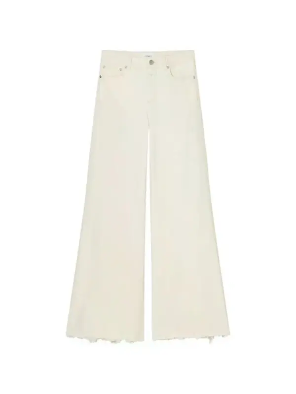Closed Frayed Hem Flared Denim Jeans - Neutrals