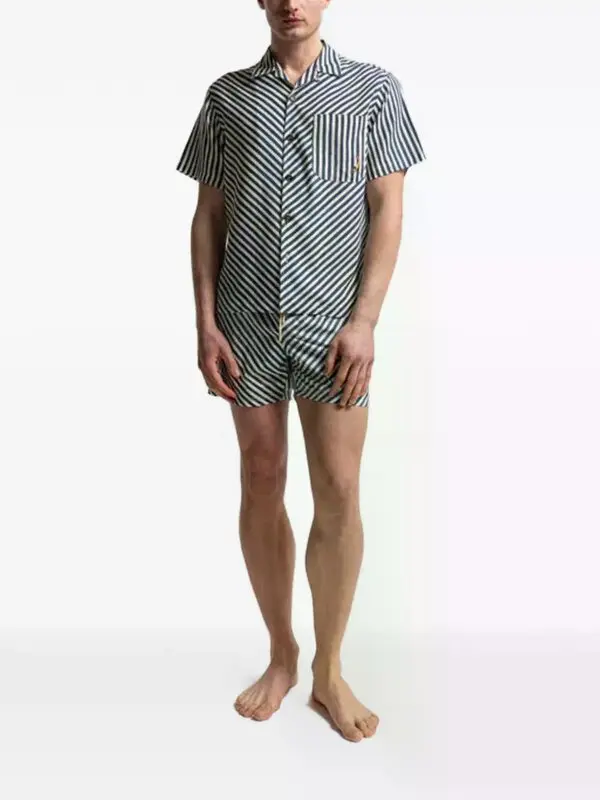 MOSSO SUN WEAR Striped Short-sleeve Shirt