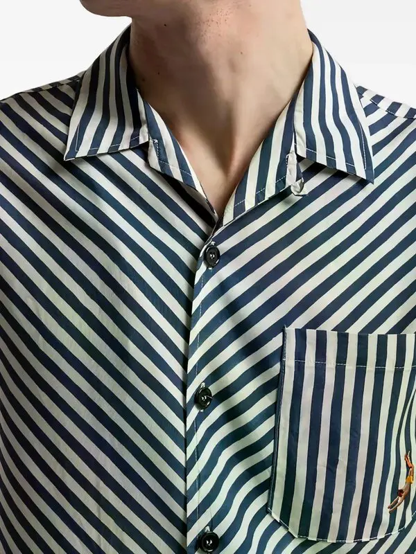 MOSSO SUN WEAR Striped Short-sleeve Shirt