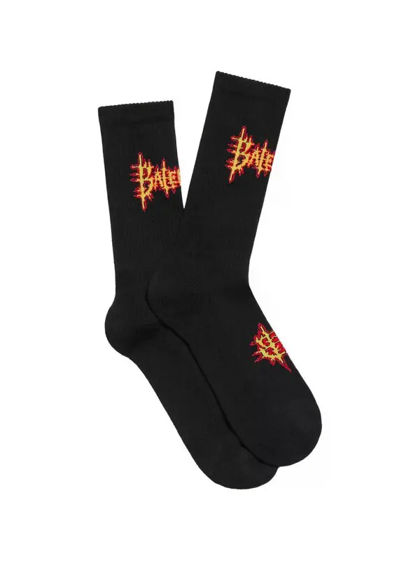 Balenciaga Logo-intarsia Ribbed-knit Socks