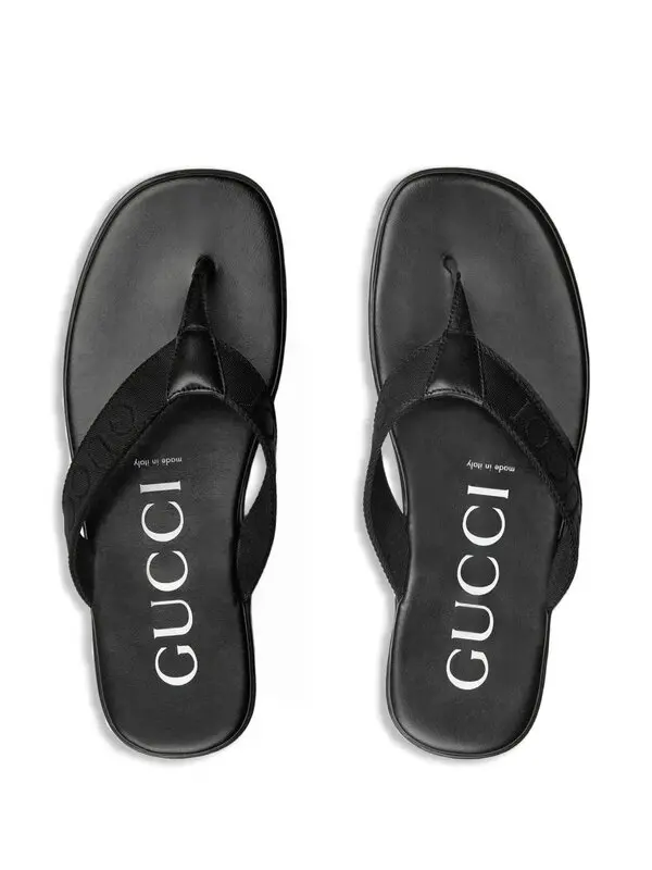 Gucci Logo-embroidered Thong Sandals