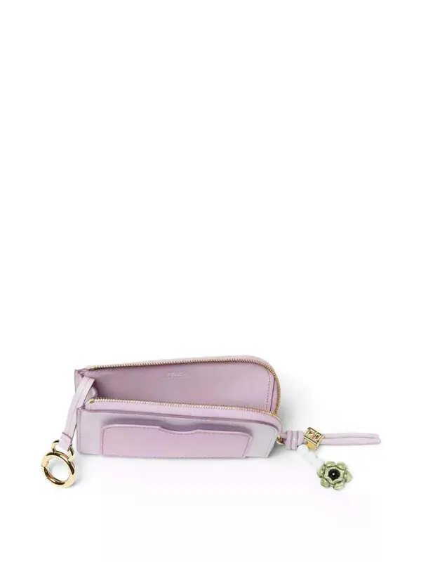 Fendi Ff Diamonds Logo-embossed Leather Cardholder