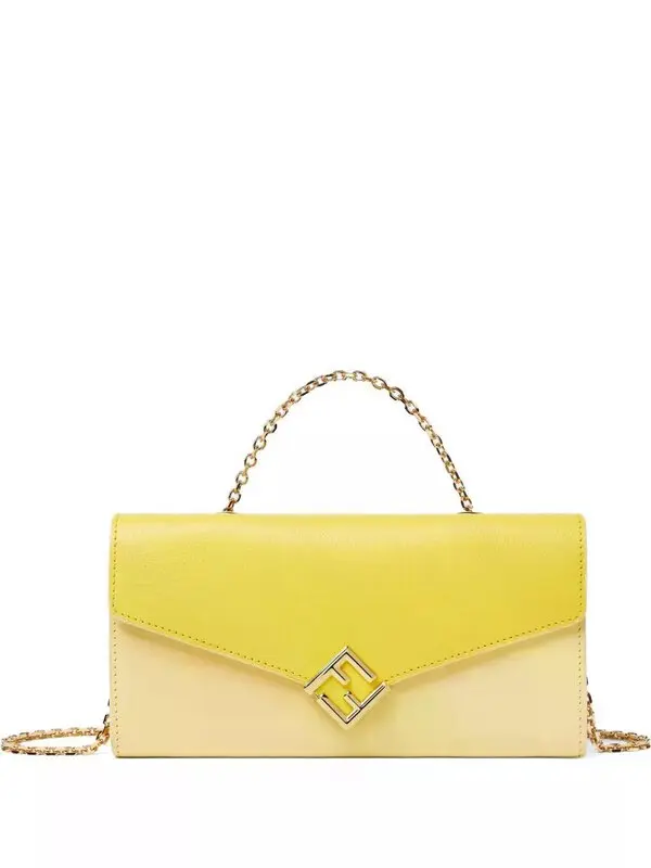 Fendi Ff Diamonds Chain-link Crossbody Bag - Yellow