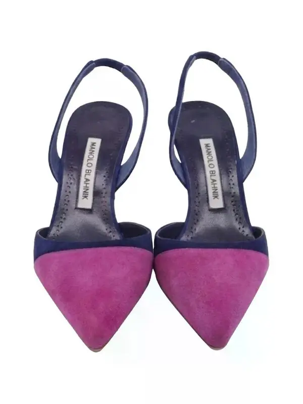 Manolo Blahnik Suede Slingback Pumps
