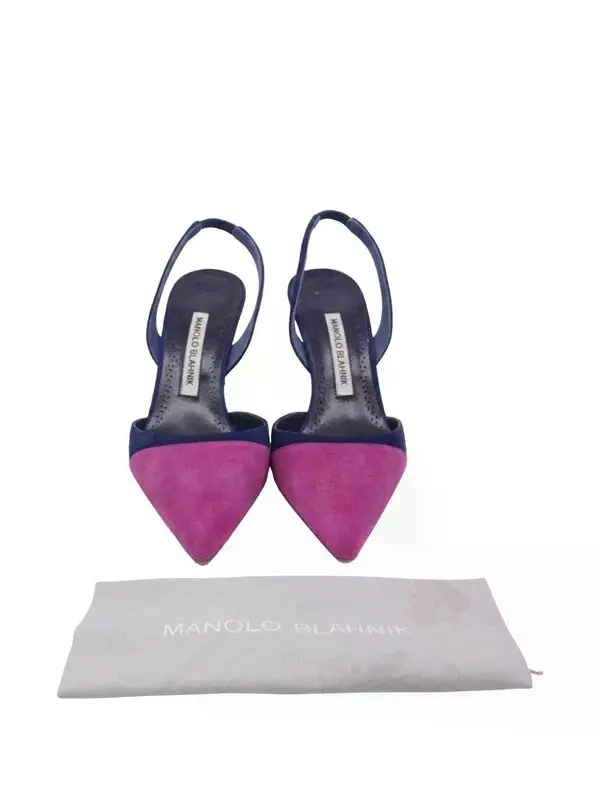Manolo Blahnik Suede Slingback Pumps