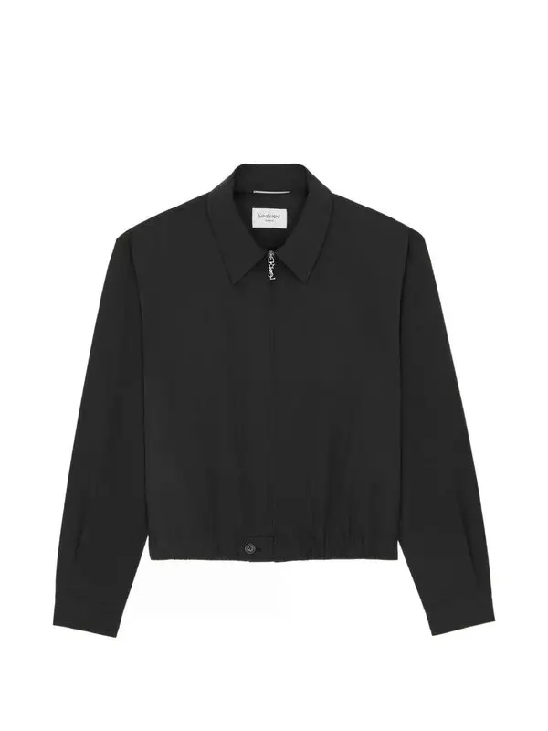 Saint Laurent Cotton Zip-up Jacket - Black