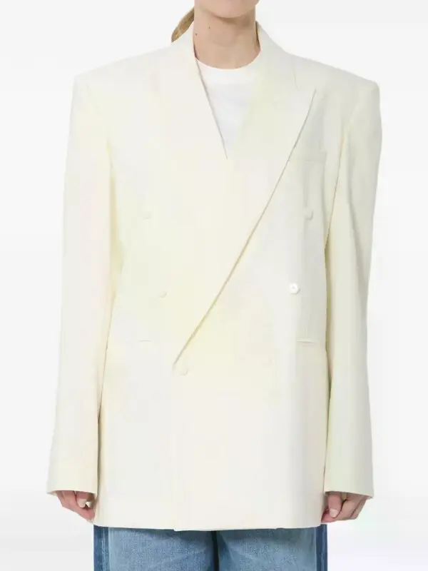 THE FRANKIE SHOP Double-breasted Monterey Blazer - White