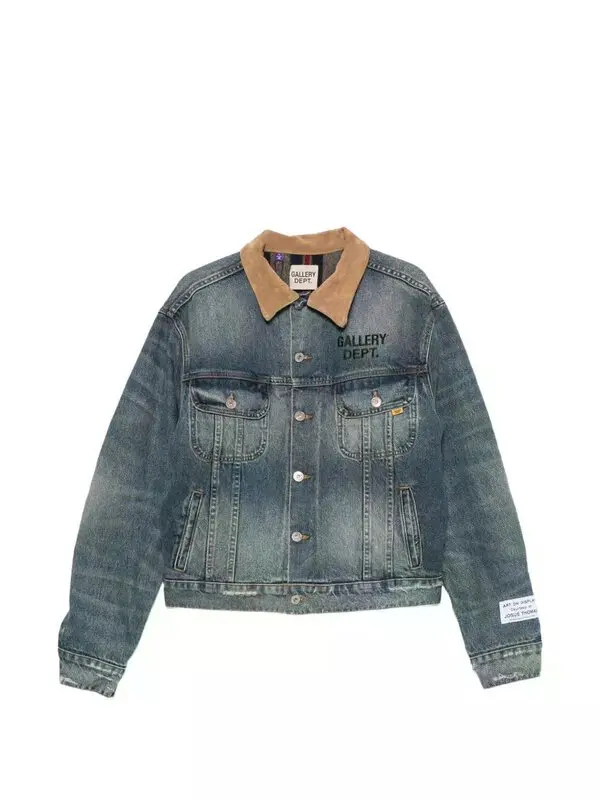 GALLERY DEPT. Logo Patch Contrast Collar Jacket - Blue