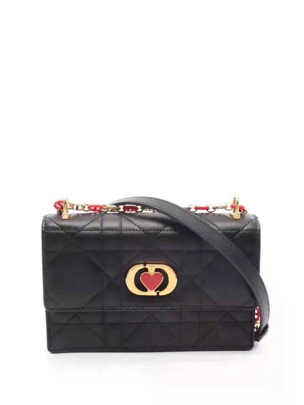 Dior Mini Lambskin Macrocannage Miss Caro Crossbody Bag - Black