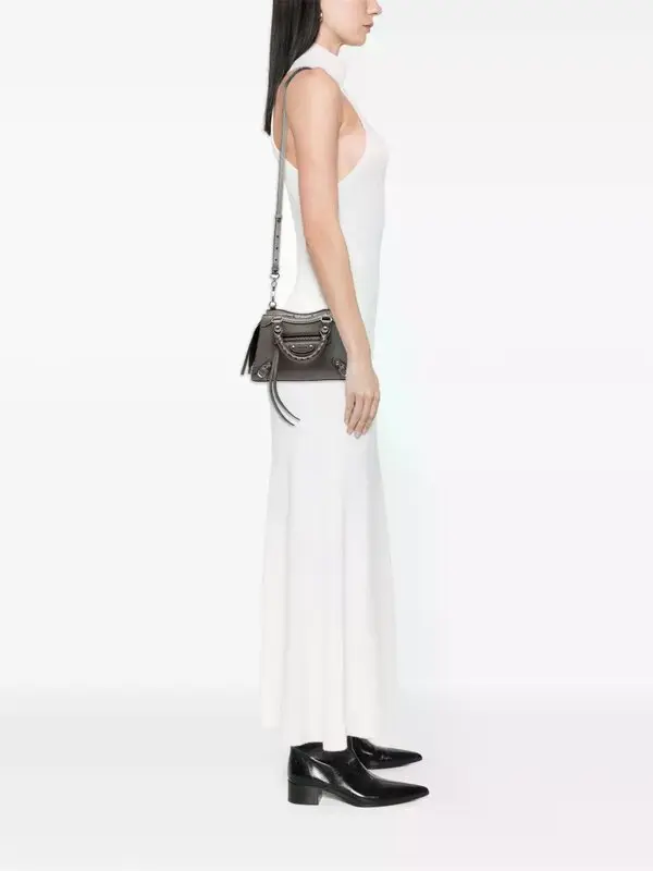 Balenciaga Mini Grained Calfskin Motocross Neo Classic City Satchel