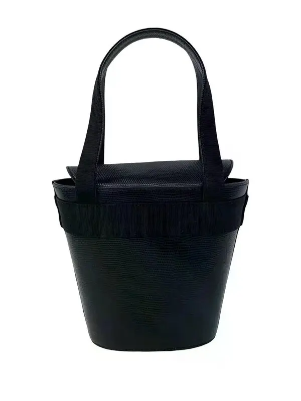 FERRAGAMO Leather Vara Bow Top Handle Bucket Bag