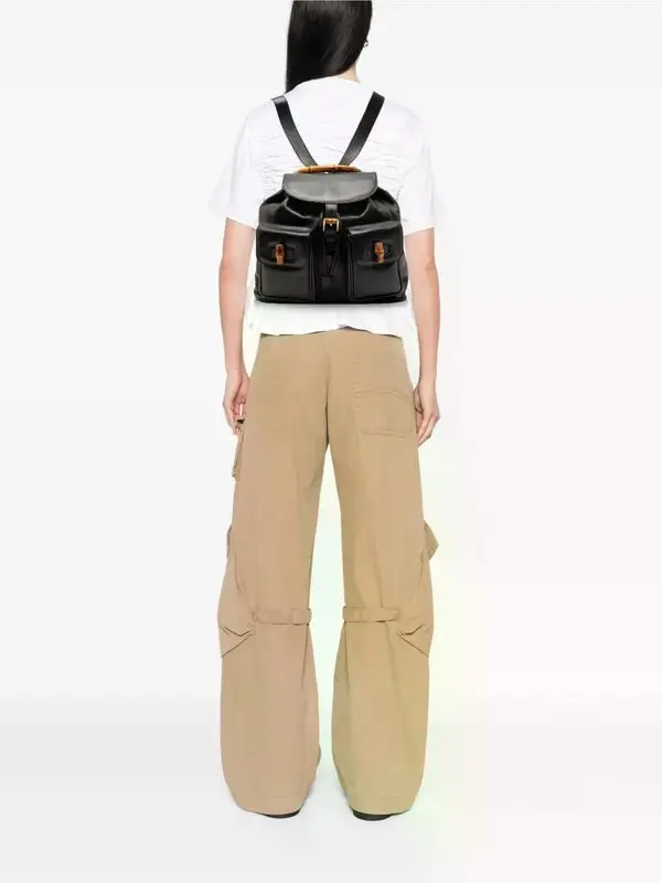 Gucci Calfskin Bamboo Drawstring Backpack