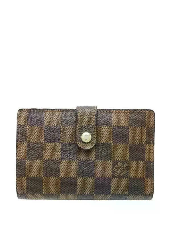 LOUIS VUITTON 2009 Damier Ebene Porte Monnaie Billets Viennois Small Wallets - Brown