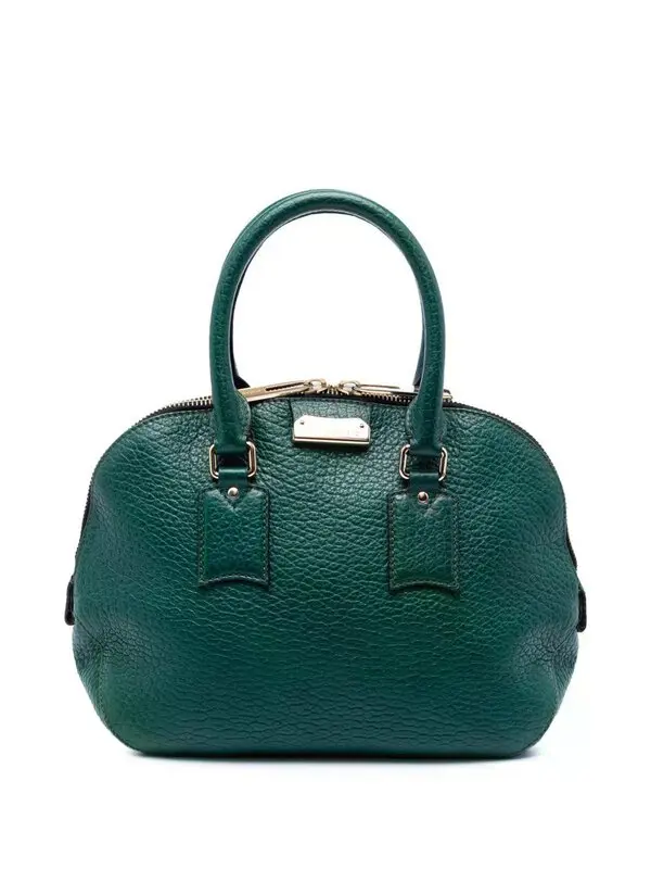 Burberry Grained Calfskin Heritage Orchard Bowling Bag Satchel - Green