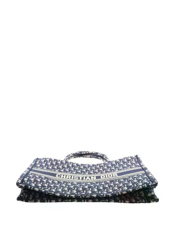 Dior Large Oblique Embroidered Canvas Book Tote Bag
