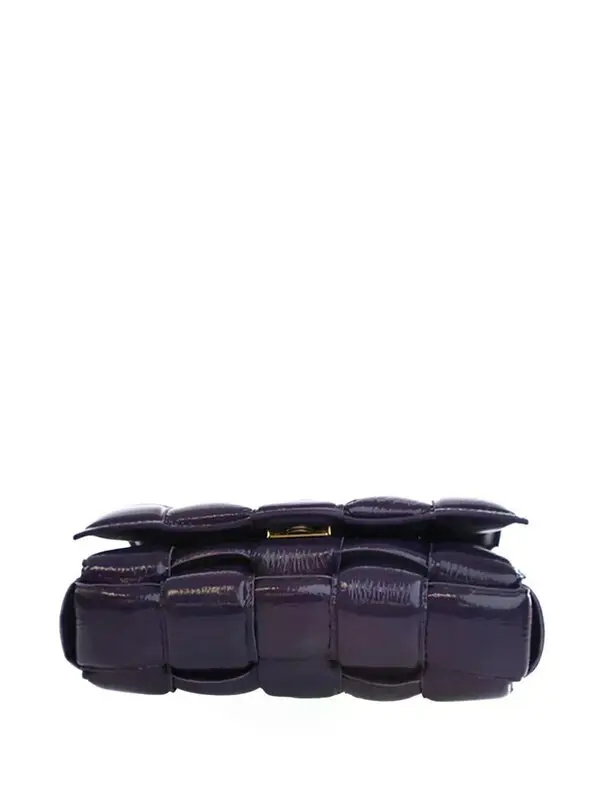 Bottega Veneta Patent Intrecciato Padded Cassette Crossbody Bag - Purple