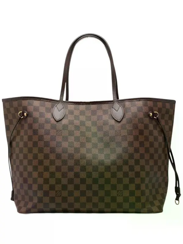 LOUIS VUITTON Damier Ebene Neverfull Gm Tote Bag - Brown