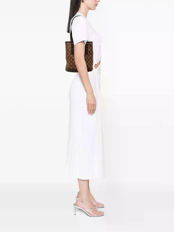 LOUIS VUITTON Damier Ebene Marais Bucket Bag - Brown