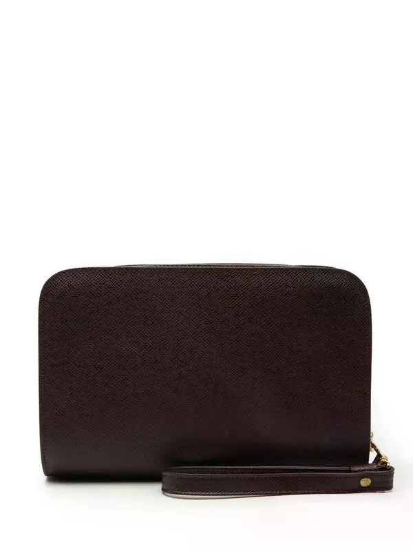LOUIS VUITTON Taiga Leather Pochette Baikal Clutch Bag - Red