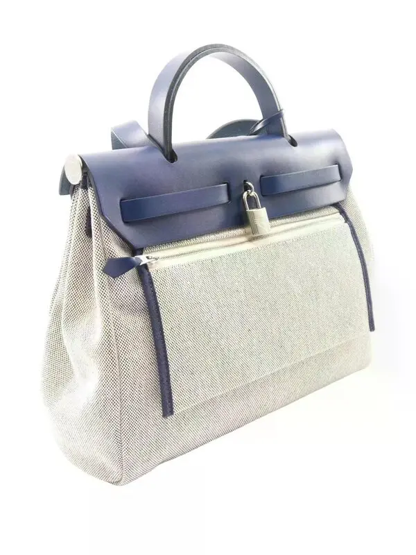 Hermès 2021 Toile H And Vache Hunter Brides De Gala Herbag Zip 31 Satchel - Grey