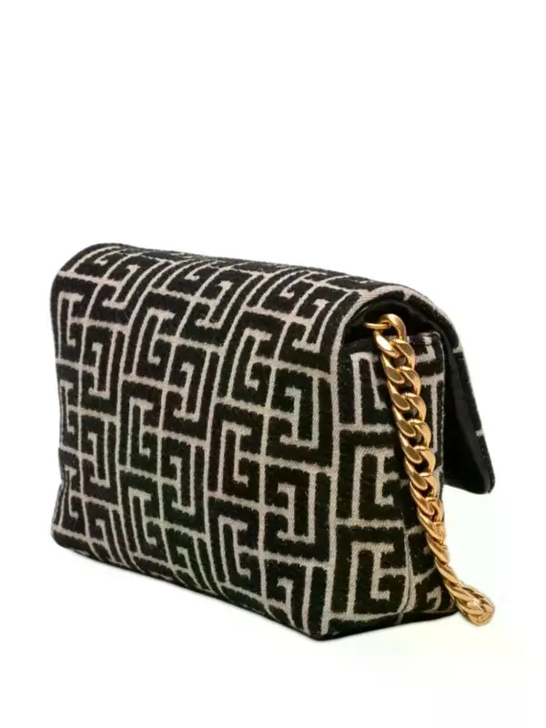 Balmain 1945 Mini Monogram Jacquard Crossbody Bag
