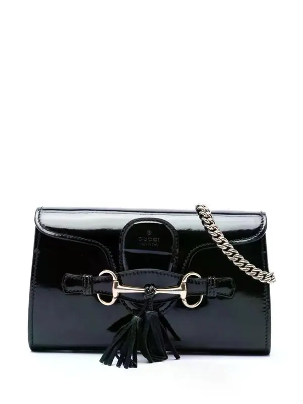 Gucci Small Patent Leather Emily Crossbody Bag - Black