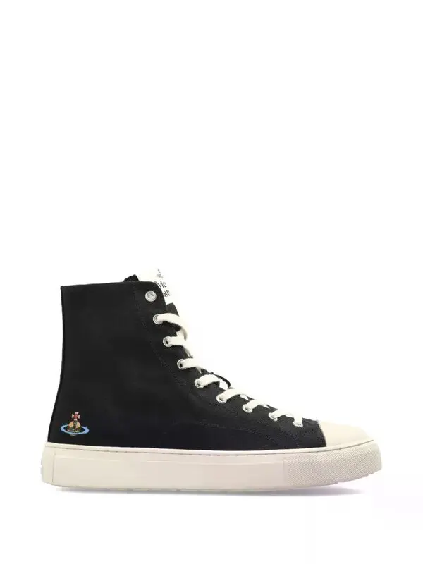 VIVIENNE WESTWOOD Embroidered High-top Sneakers - Black