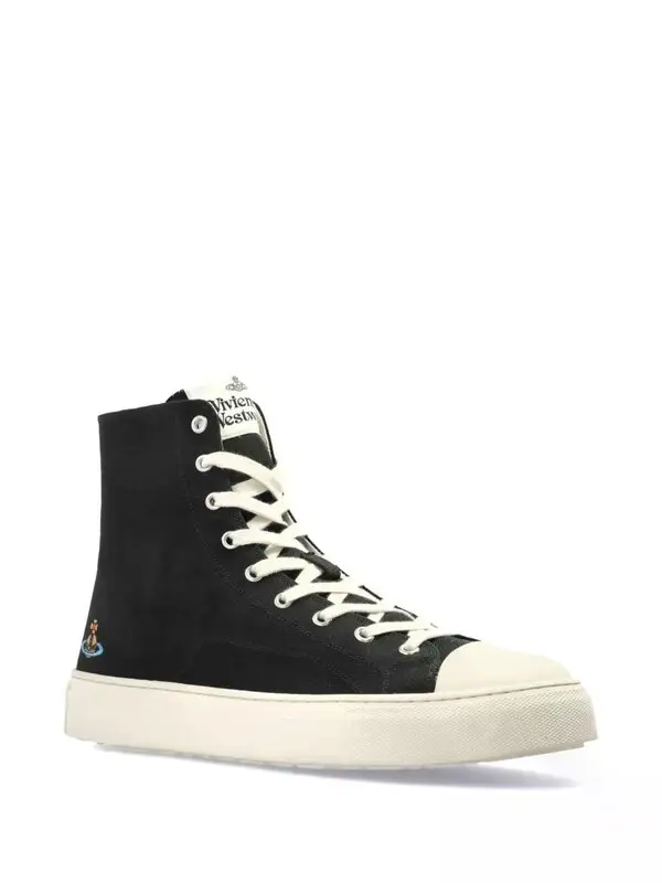 VIVIENNE WESTWOOD Embroidered High-top Sneakers - Black
