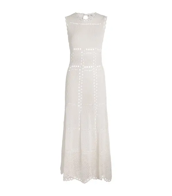 Erdem Cotton Crochet Maxi Dress - Ivory