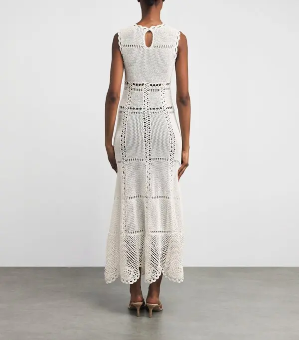 Erdem Cotton Crochet Maxi Dress - Ivory