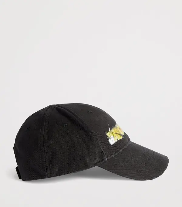 Balenciaga Cotton Baseball Cap With Spray Logo Detail