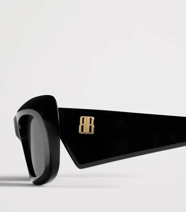 Balenciaga Diva Rectangle Sunglasses - Black