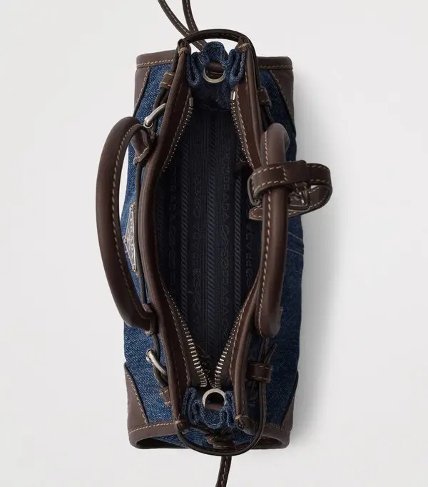 Prada Bonnie Small Denim Shoulder Bag - Blue