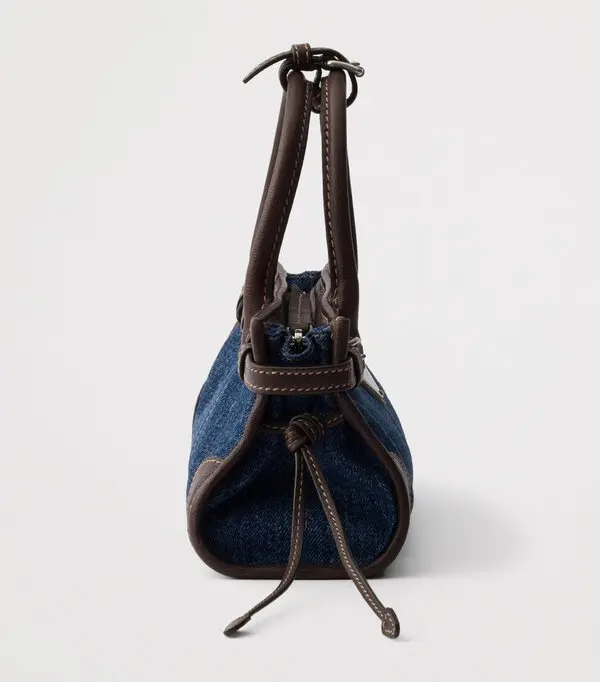Prada Bonnie Small Denim Shoulder Bag - Blue