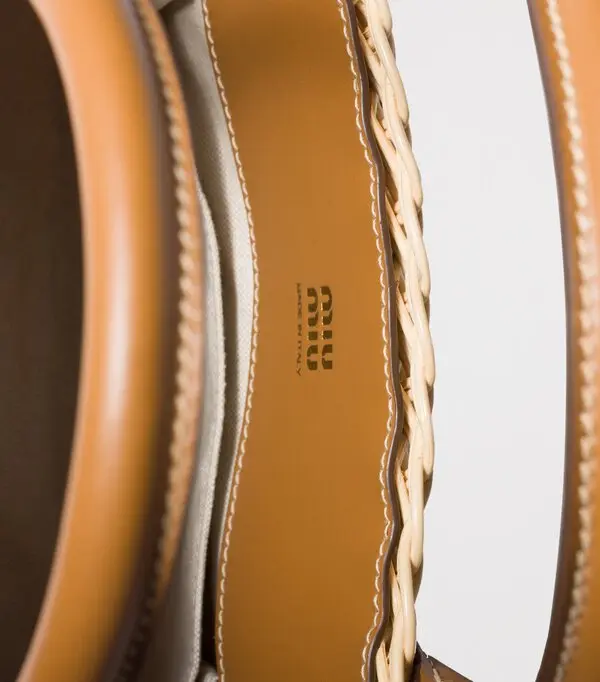 Miu Miu Wicker And Leather Top-handle Bag
