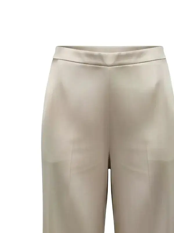 Black Label Satin Finish Wide Leg Trousers - Neutrals