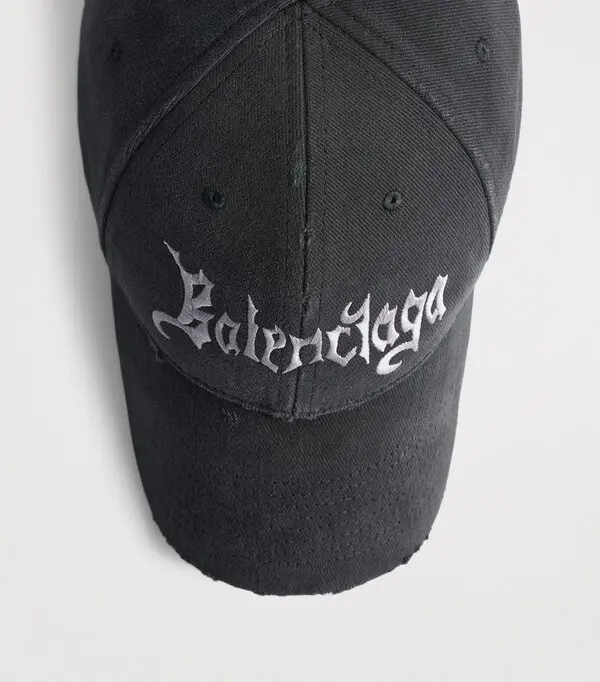 Balenciaga Distressed Sketchy Logo Baseball Cap