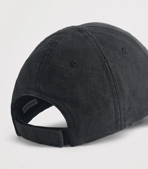 Balenciaga Distressed Sketchy Logo Baseball Cap