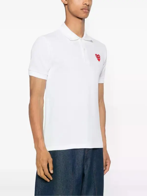Play Comme Des Garcon Heart-patch Polo Shirt