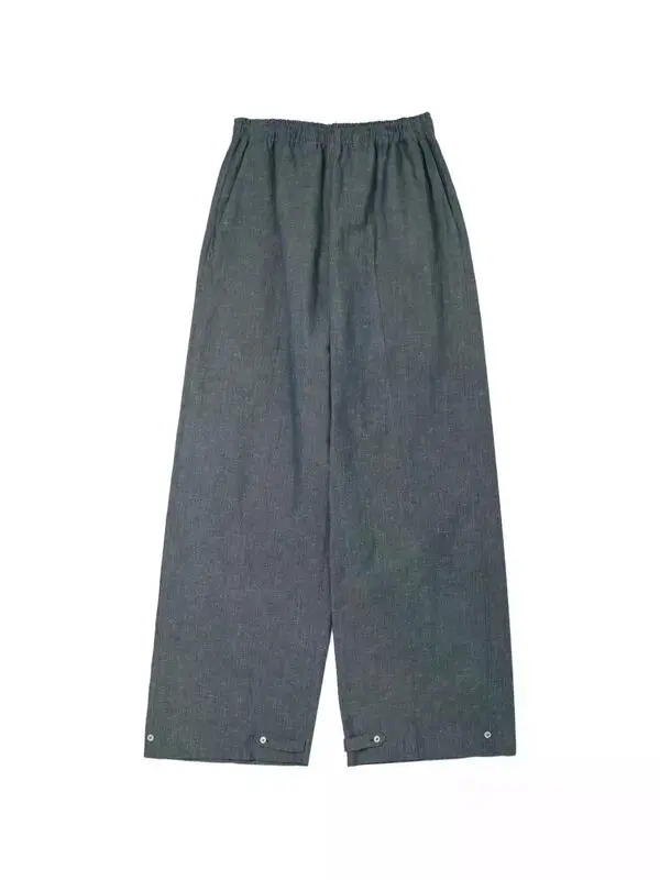 SETCHU Wide Leg Button Cuff Trousers - Blue