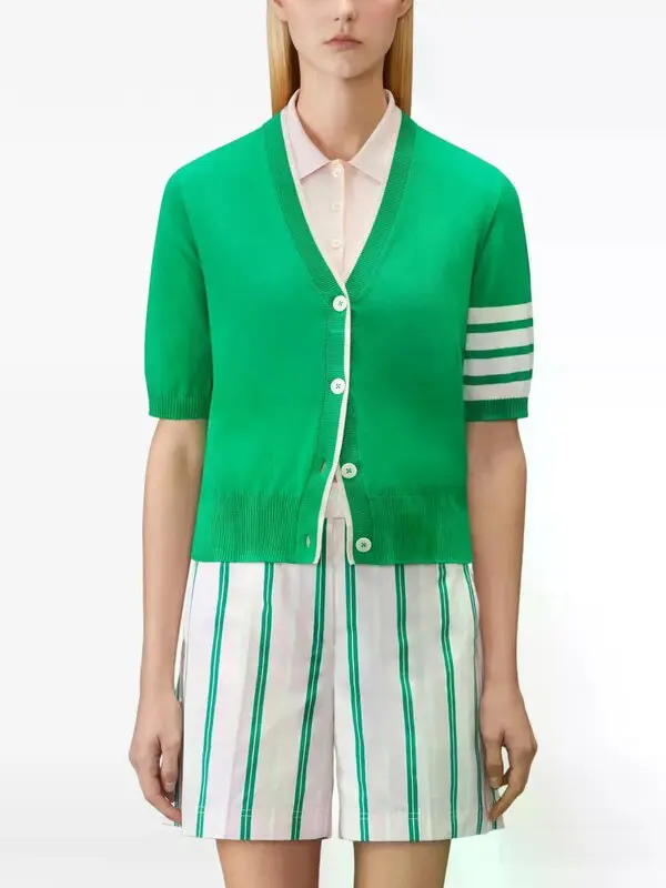 Thom Browne 4-bar Short-sleeve Cardigan - Green