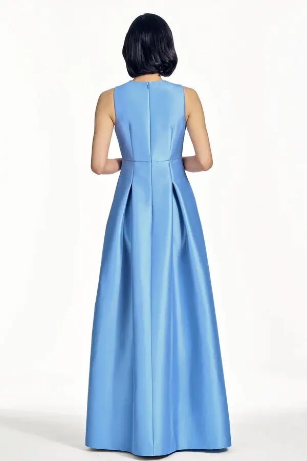 Sachin & Babi Brooklynne Periwinkle Embroidered Mikado Ball Gown - Opal