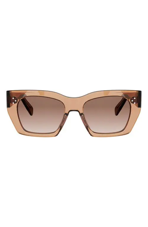Celine Square Frame Sunglasses With Temple Detail - Orange/gradient Brown