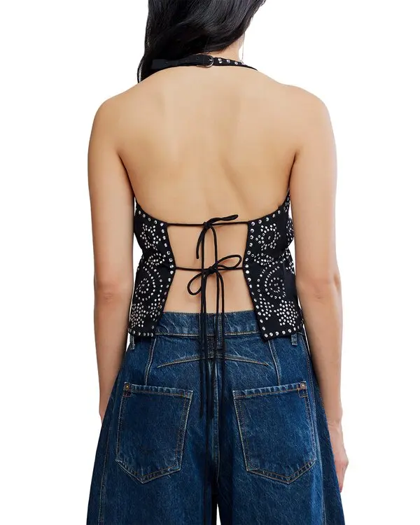 Free People Kenzie Studded Halter Top