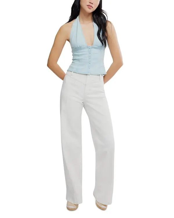 Free People Ramona Denim Halter Top