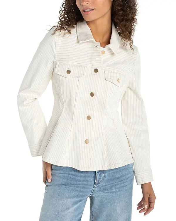 LIVERPOOL Fit And Flare Trucker Jacket - Nautical Stripe