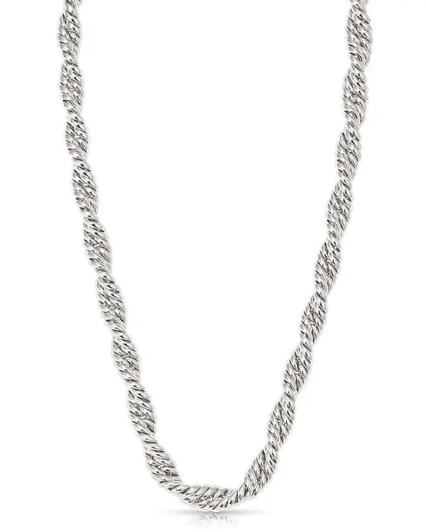 Ettika Twisted Strands Necklace - Silver