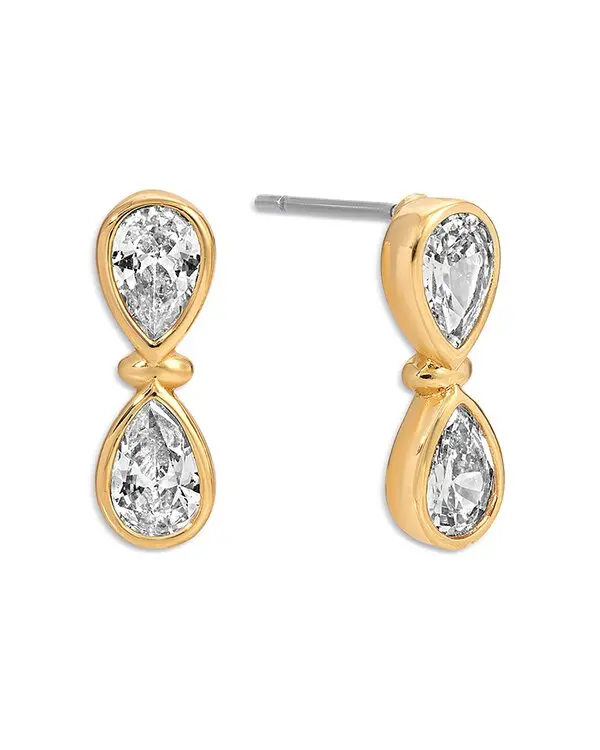 Ettika Infinity Crystal Stud Earrings - Gold